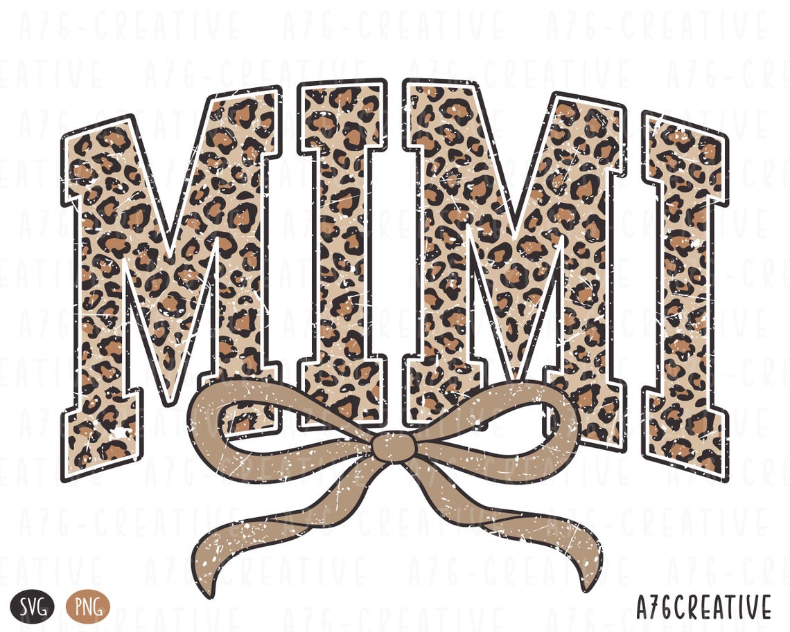 Retro Mimi Leopard Print Coquette Sublimation Design, Leopard Mimi ...