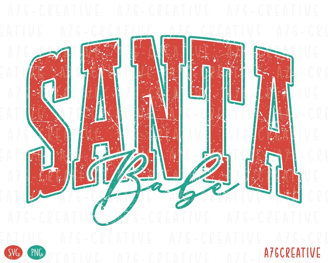 Santa Babe Cursive Png Svg, Santa Png, Christmas Season, Vintage ...