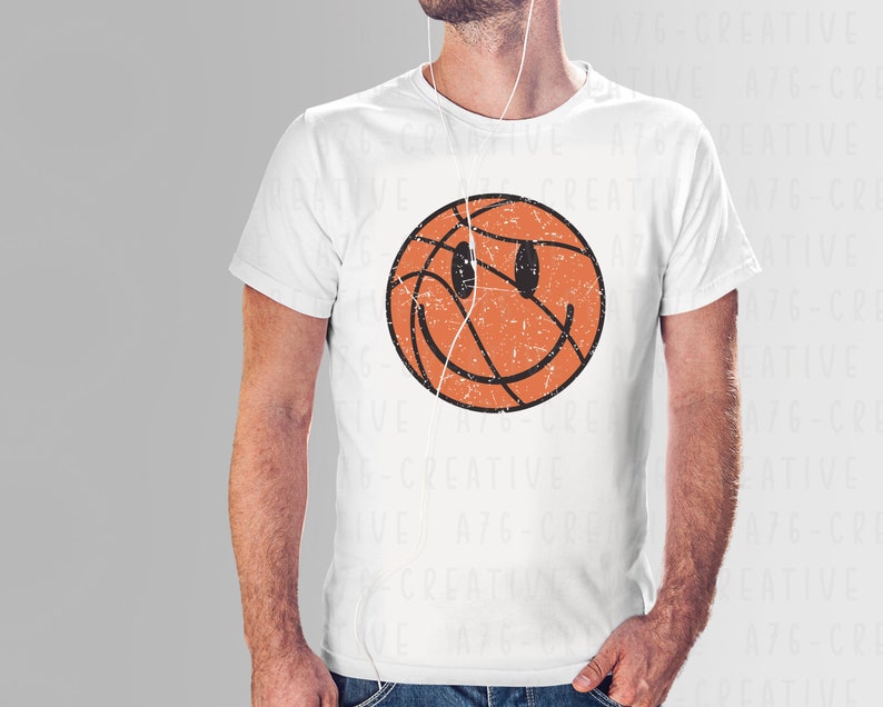 Retro Groovy Basketball Smiley Face PNG JPEG (digital Download) - Etsy