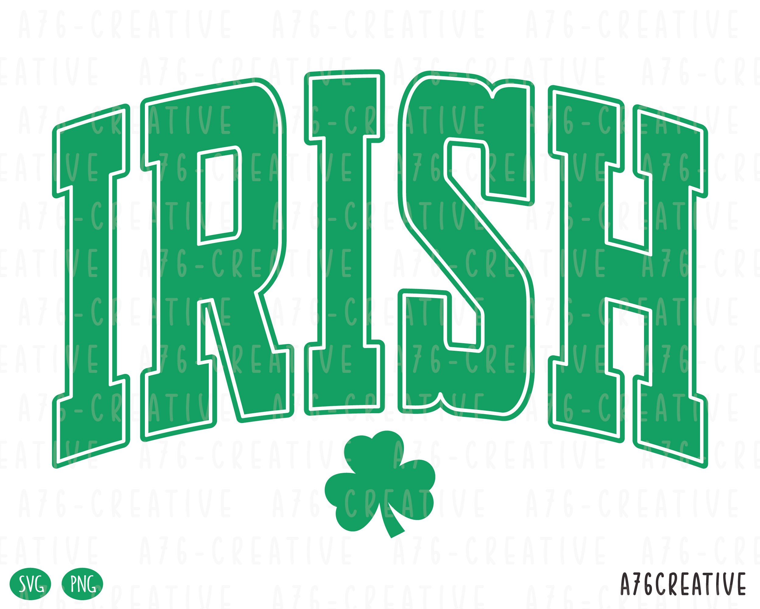 Retro Varsity Irish Clover SVG PNG: St Patrick's Day (digital Download ...