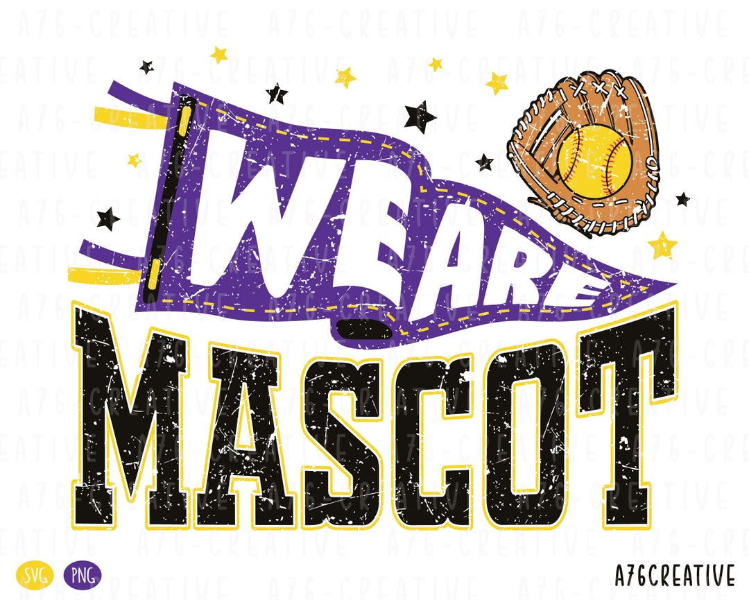 Custom Mascot Softball Pennant Flag Design (SVG & PNG Digital Files) - Etsy