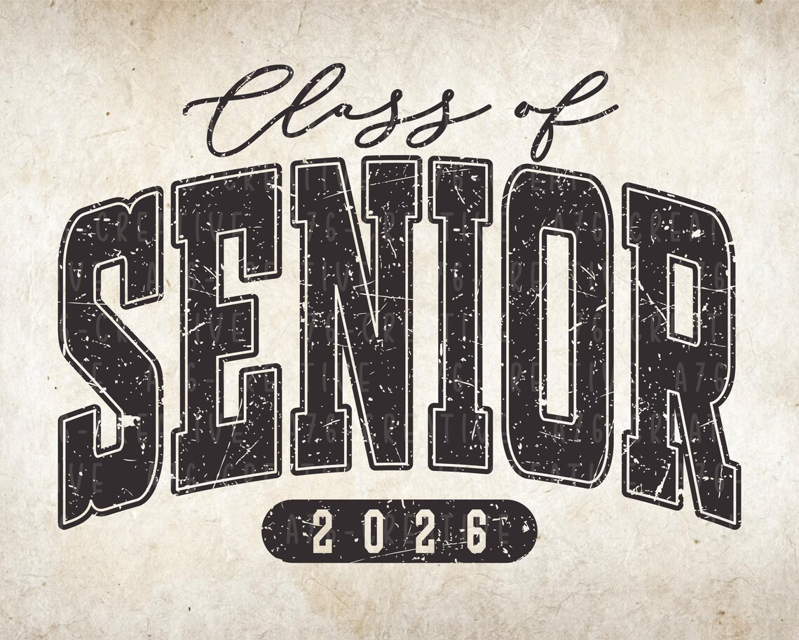 Retro Senior 2026 Shirt Design: Distressed SVG & PNG (digital Download ...