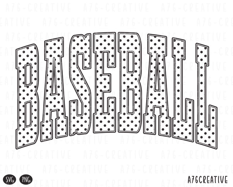 Polka Dot Print Baseball PNG, Game Day Shirt Design (digital Download ...