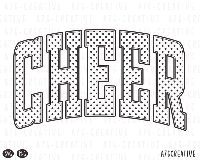 Cheer Polka Dot Png, Retro Polka Dot Cheer Shirt Sublimation (SVG & PNG ...