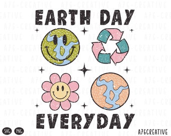 Retro Earth Day Png Svg, Mother Earth, Earth Day Svg, Retro Earth Day ...