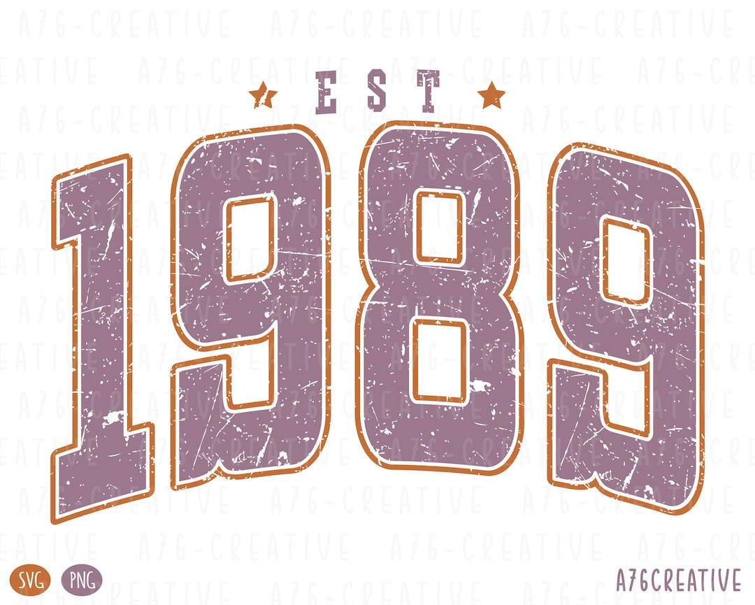 Retro Est 1989 Design: Distressed SVG & PNG (digital Download) - Etsy