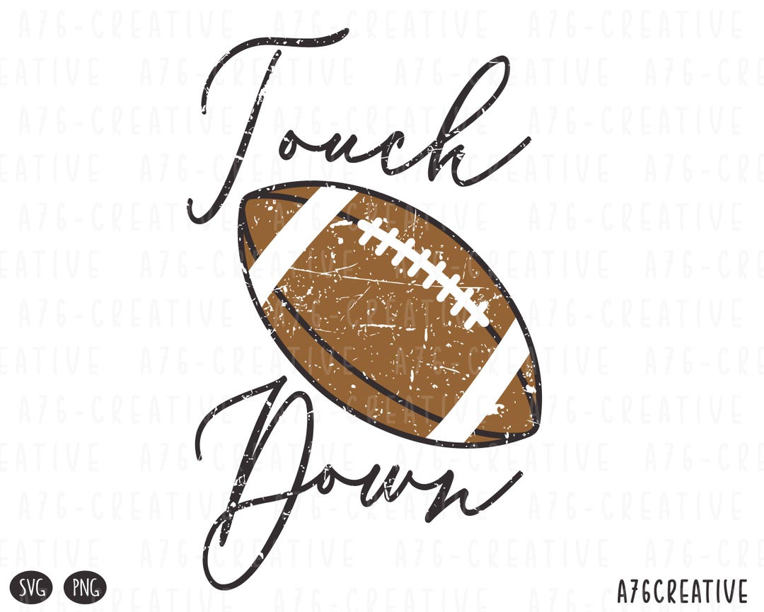 Retro Cursive Touch Down Png Svg, Touch Down Game Day Shirt, Football ...