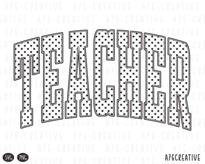 Polka Dot Print Teacher PNG, Game Day Shirt Sublimation Design (digital ...