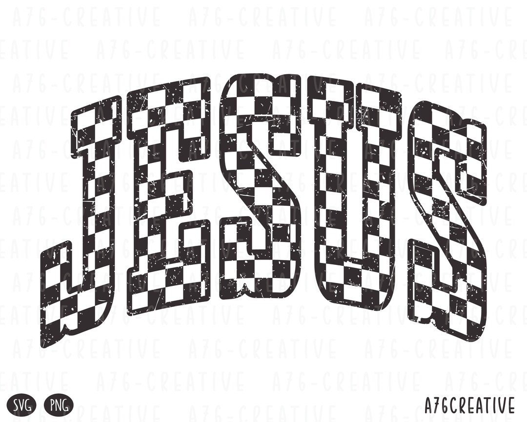 Retro Checkered Jesus Png Svg, Checkered Jesus Shirt, Jesus Checkered ...