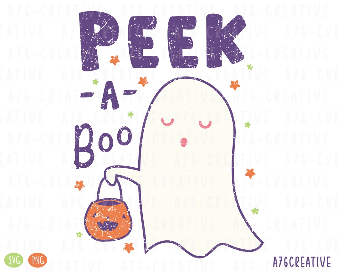 Peek A Boo Halloween Png Svg, Halloween Ghost, Peek A Boo, Vintage ...
