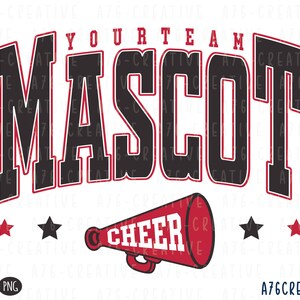 Personalized Cheer Mascot Team SVG PNG: Retro Varsity Design - Etsy