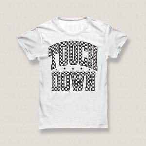 Retro Checkered Touch Down Png Svg, Checkered Touch Down Shirt, Touch ...