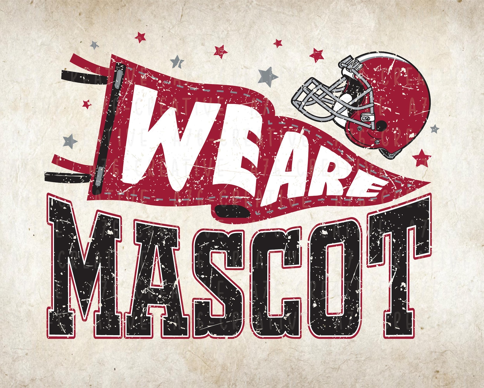 Custom We Are Mascot Team Pennant Flag Design, Custom School Sport ...