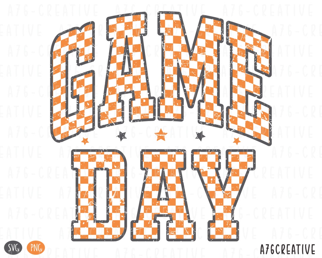 Checkered Game Day Design: Retro Football Shirt (SVG & PNG) - Etsy