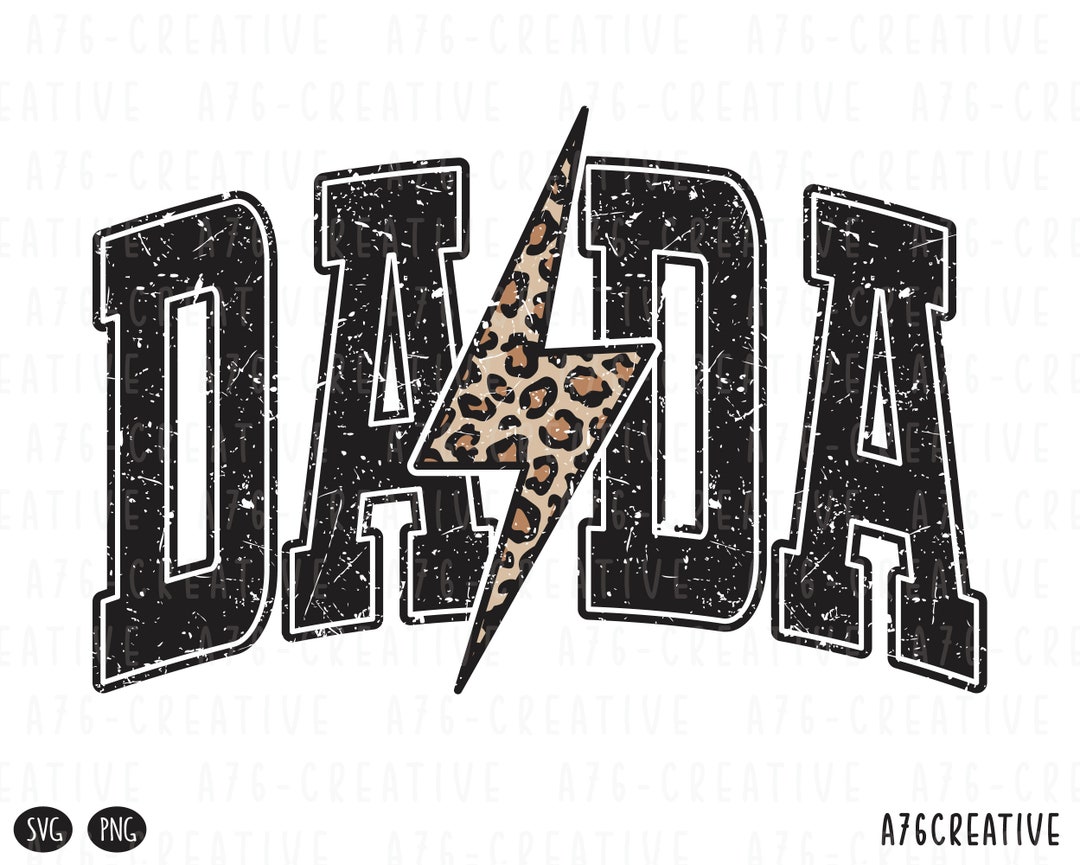 Retro Dada Svg, Dada Leopard Lightning Bold Png, Dada Svg, Dada Shirt ...