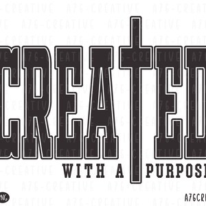 Retro Created With a Purpose SVG PNG Instant Download. - Etsy