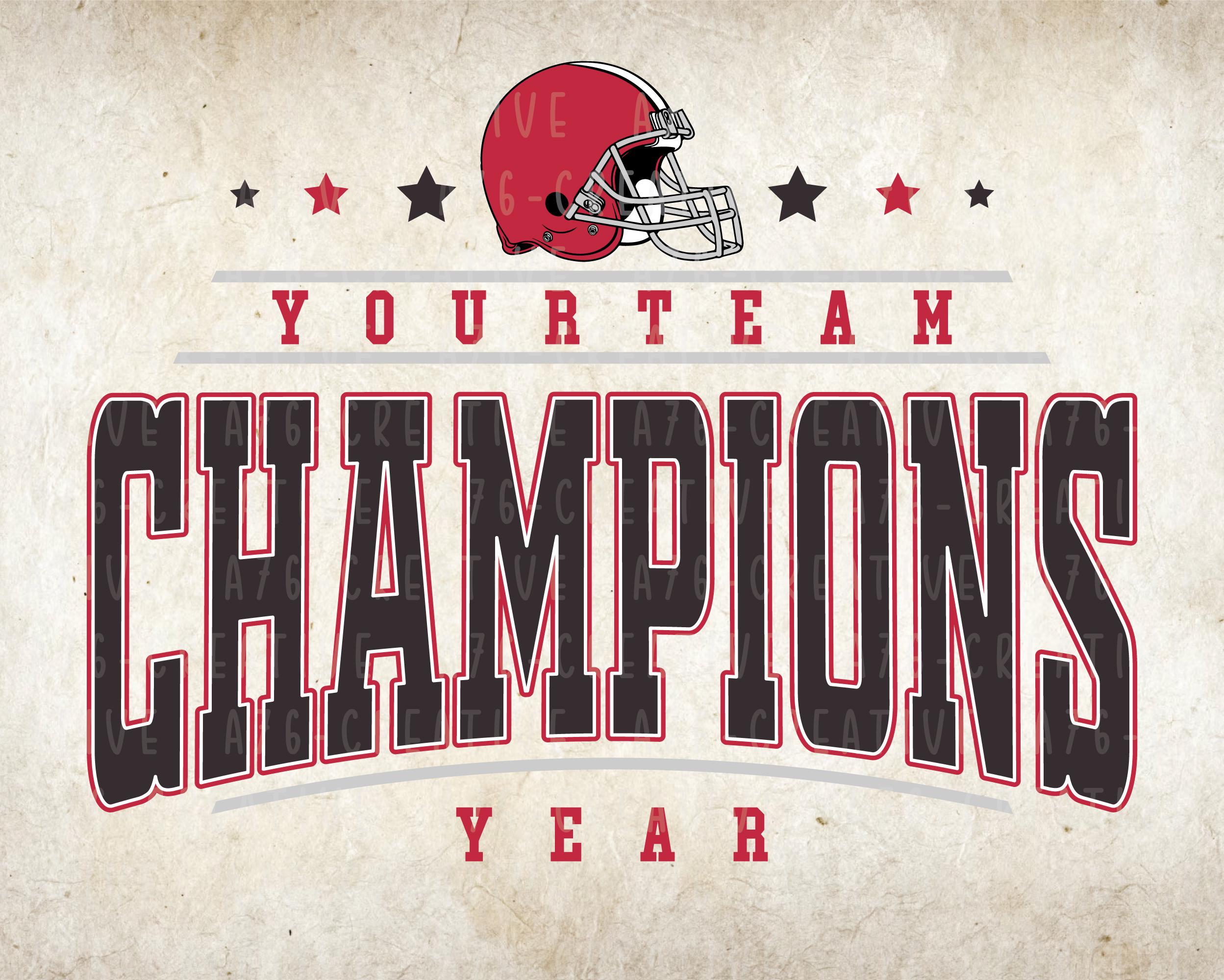 Personalized Football Champions SVG PNG: Custom Team Design (custom ...