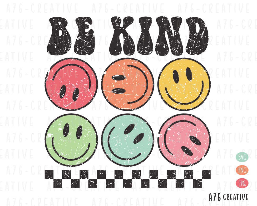 Retro Groovy Happy Be Kind Png, Kids Be Kind Svg, Boho Png, Groovy Be ...