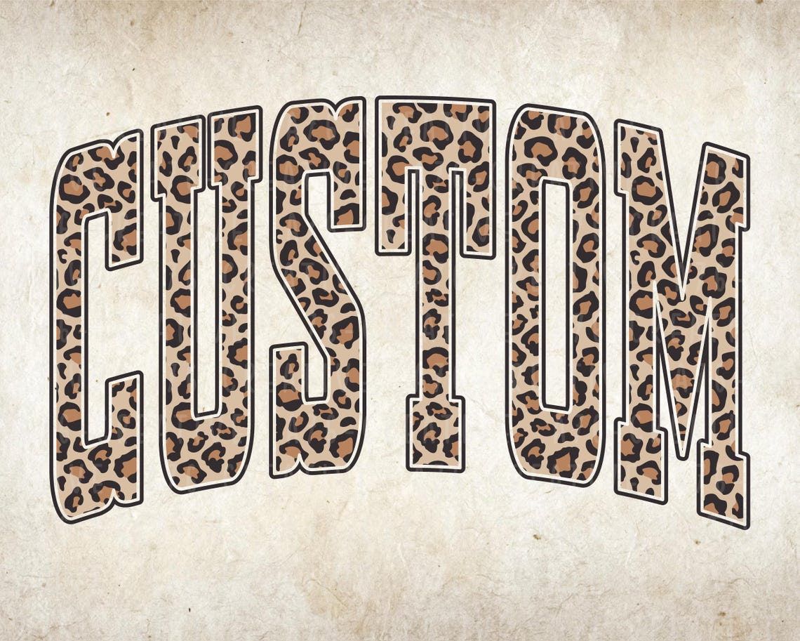 Leopard Print Custom Wording Design: Team Sublimation (SVG & PNG) - Etsy