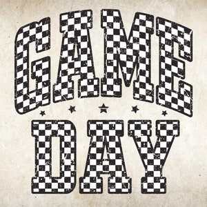 Checkered Game Day Design, School Sport, Retro Font (SVG & PNG) - Etsy