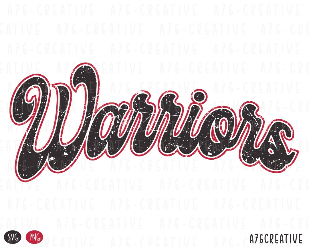 Retro Cursive Warriors Design: Sublimation PNG SVG (digital Download ...