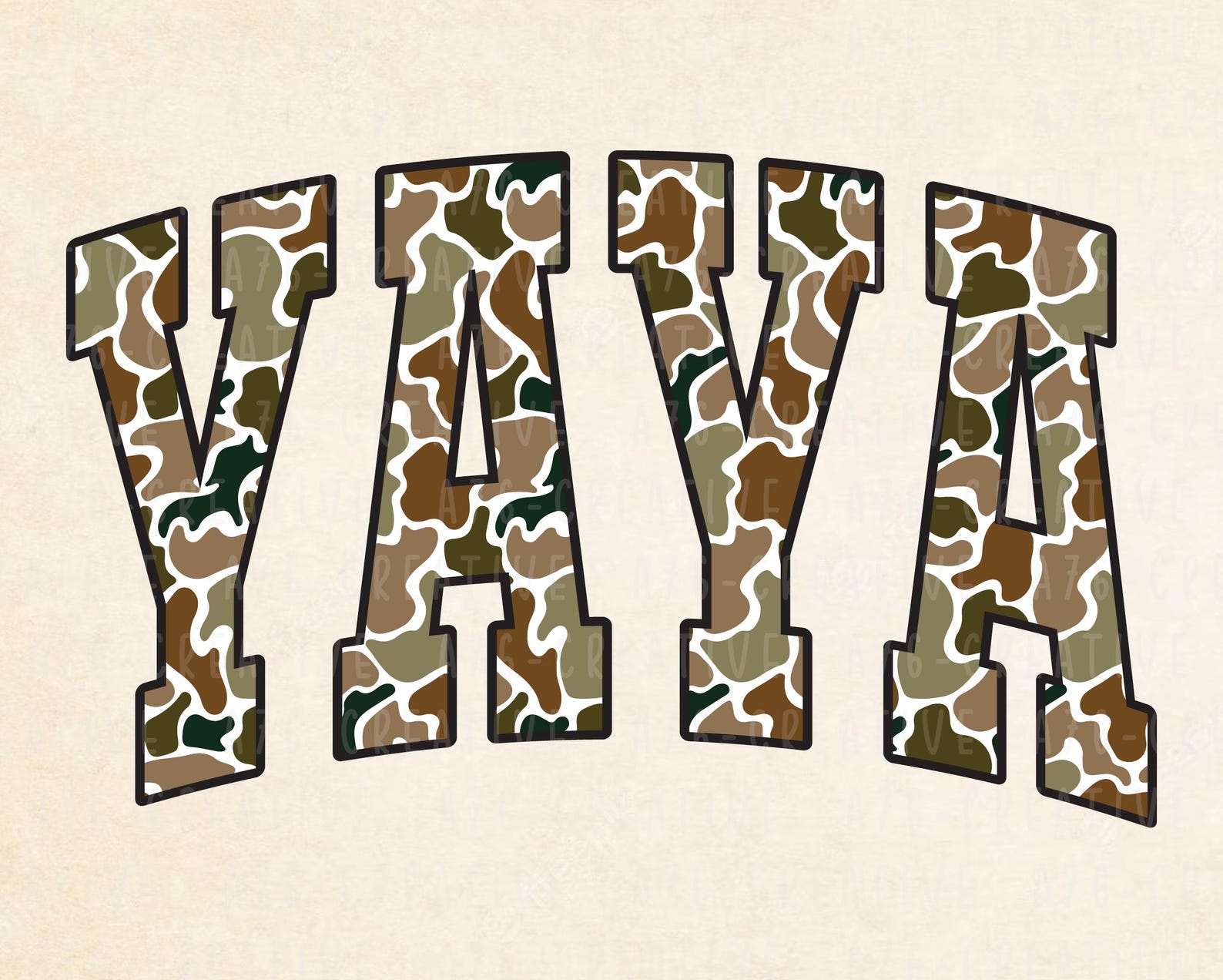 Retro Camo Yaya Design: Sublimation Graphics (SVG & PNG Digital Files ...