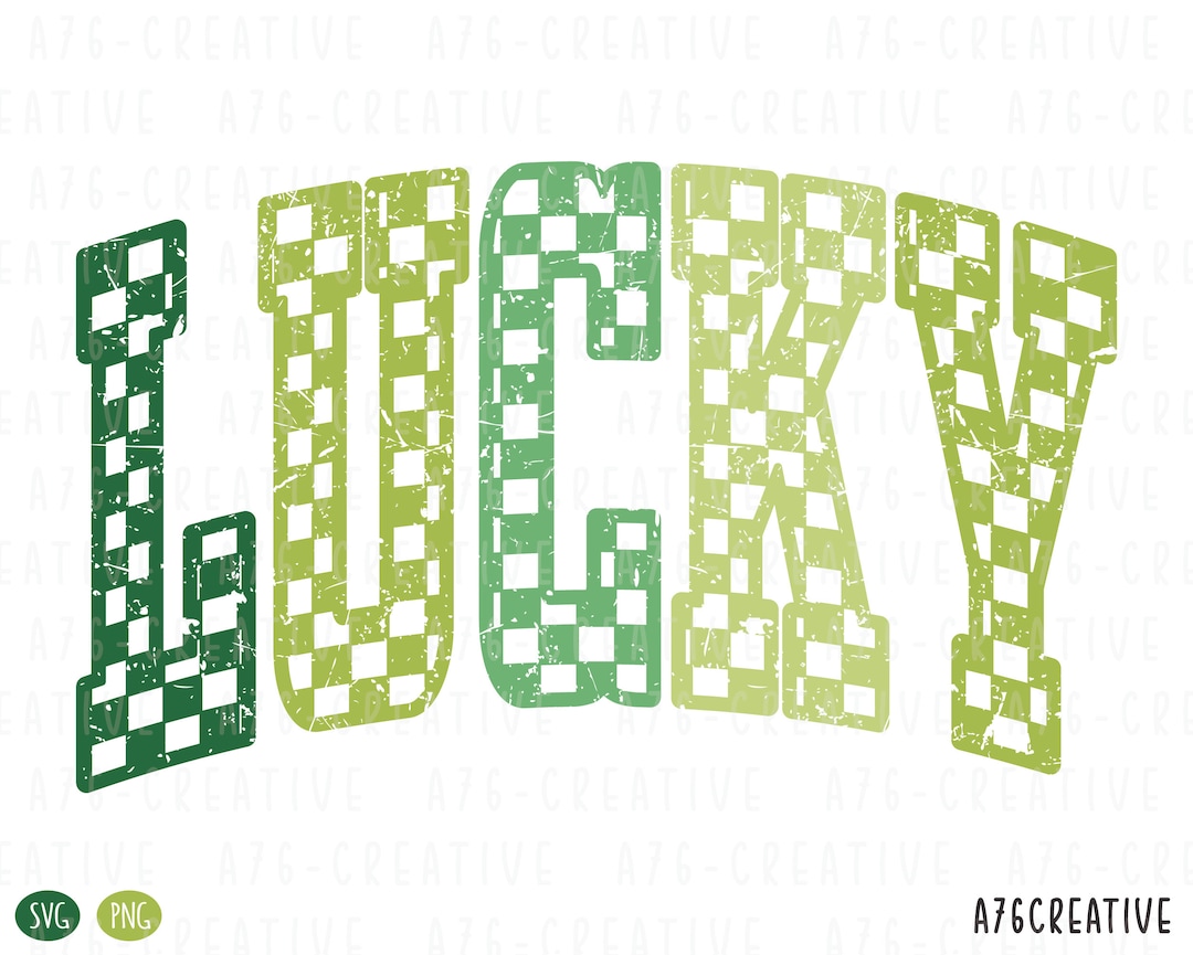 Retro Checkered Lucky Png Svg, Checkered Lucky St Patricks Day, Vintage ...