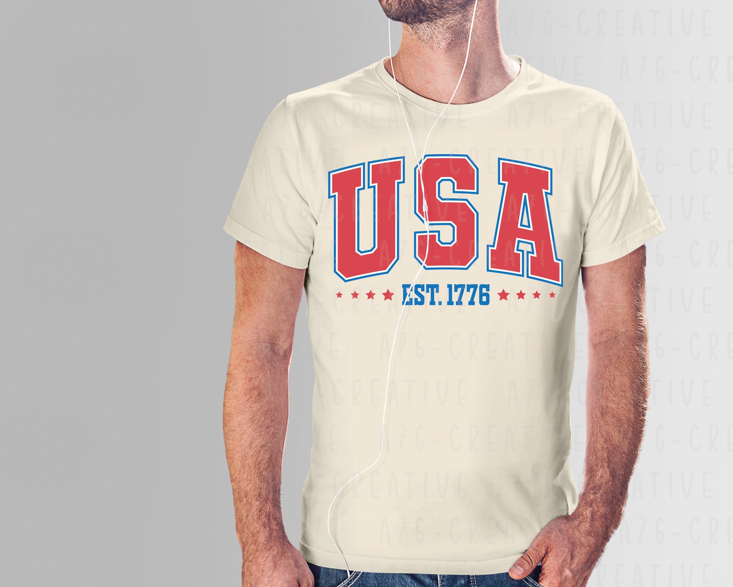 Retro USA Est 1776 Design: Patriotic Sublimation (SVG, PNG) - Etsy