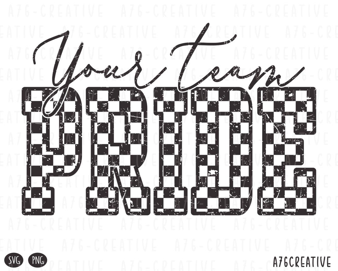 Personalized Checkered Team Pride SVG PNG: Custom Varsity Design ...