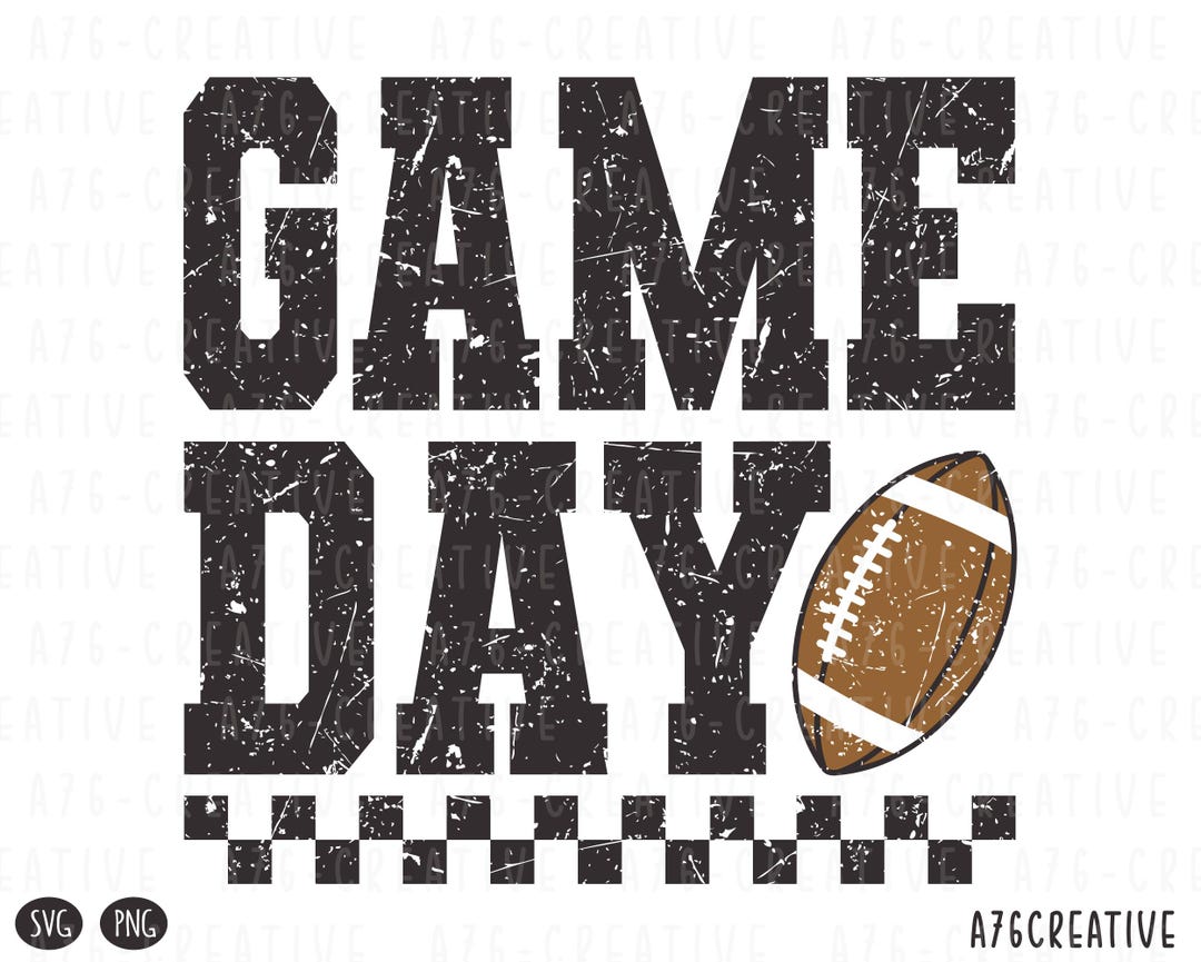 Retro Football Game Day Design: Distressed SVG, PNG (digital Download ...