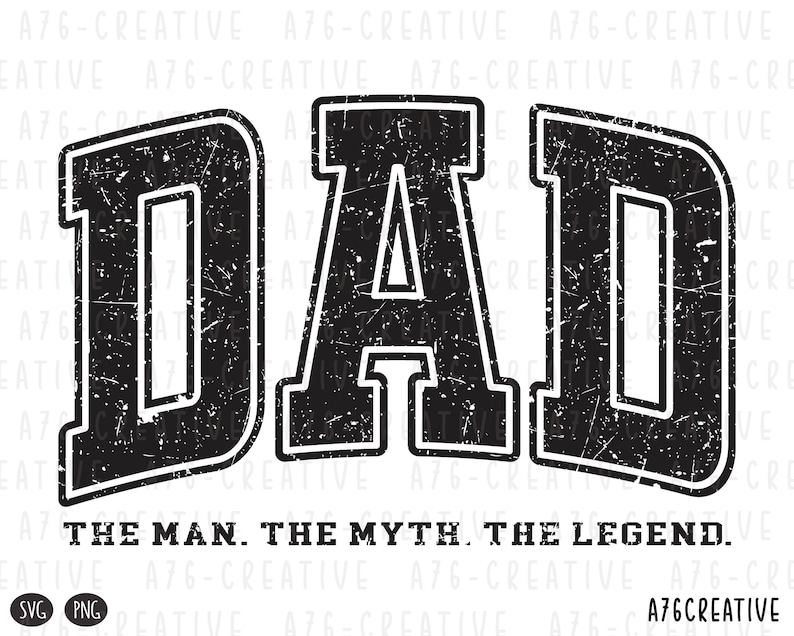 Retro Dad Svg, Dad Png, Dad the Man the Myth the Legend, Fathers Day ...
