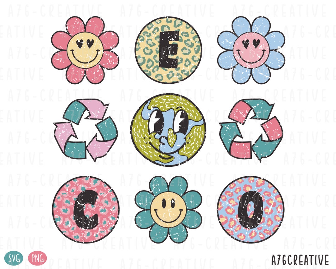 Retro Earth Day Png Svg, Eco, Mother Earth, Earth Day Svg, Retro Earth ...