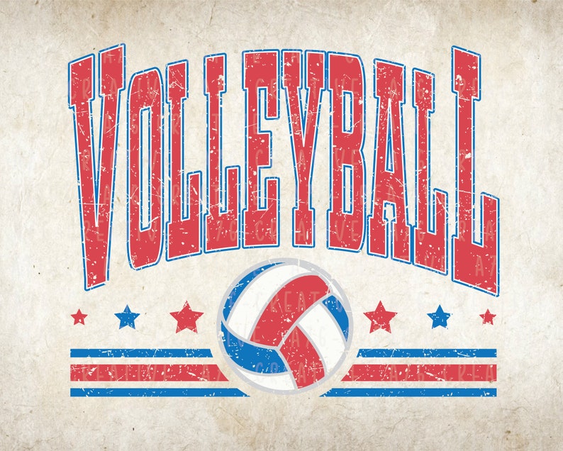 Retro Varsity Volleyball Sublimation Design (SVG & PNG) - Etsy