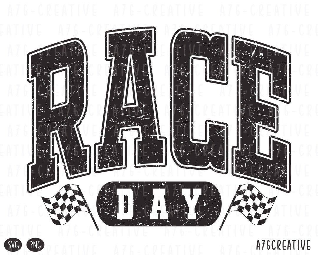 Retro Race Day Flag SVG PNG: Distressed Racing Design (digital Download ...