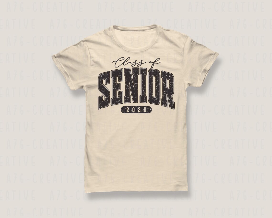 Retro Senior 2026 Shirt Design: Distressed SVG & PNG (digital Download ...