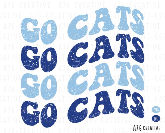 Retro Go Cats Groovy Png Wildcats Png Go Cats Png Football - Etsy