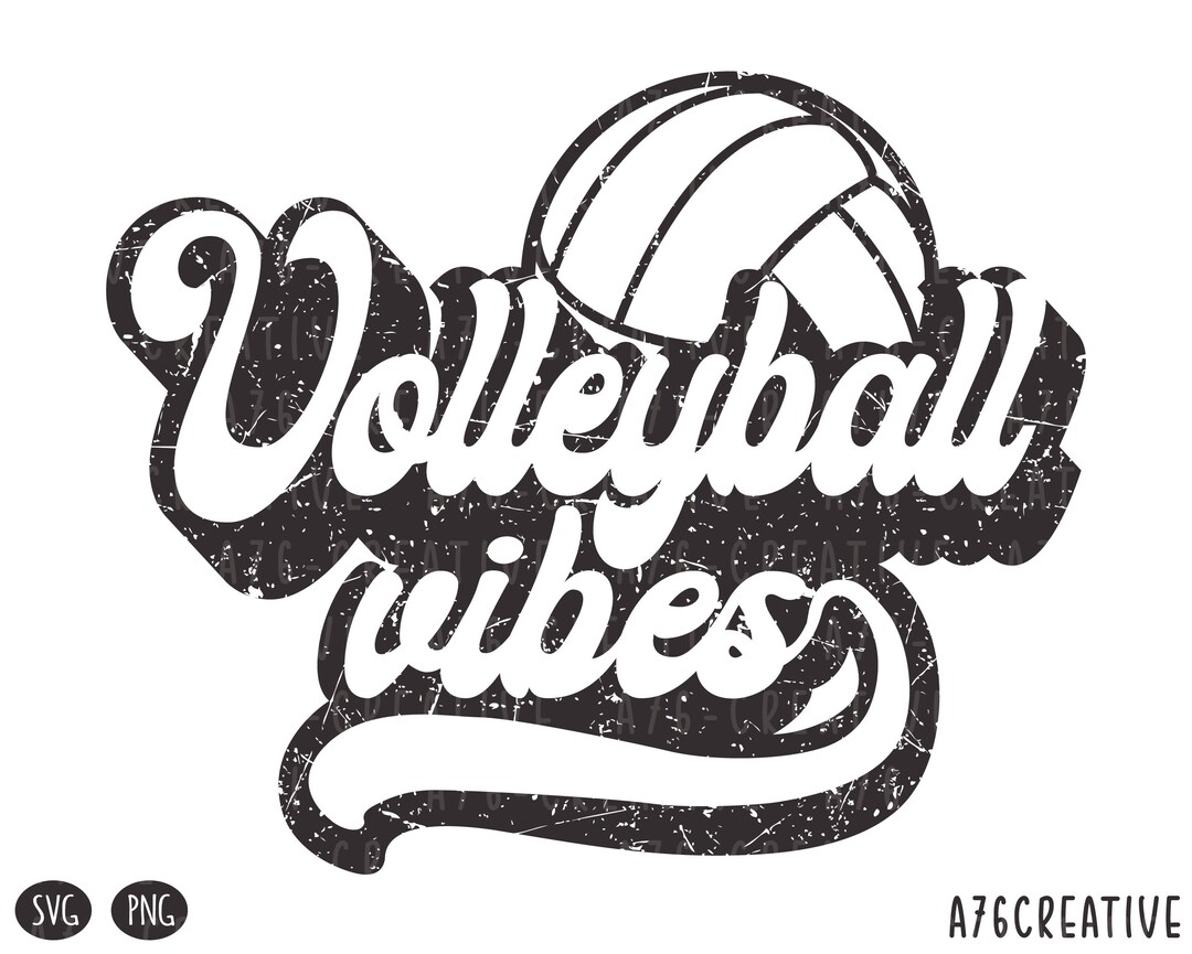 Volleyball Vibes SVG PNG: Retro Game Day Design (digital Download) - Etsy