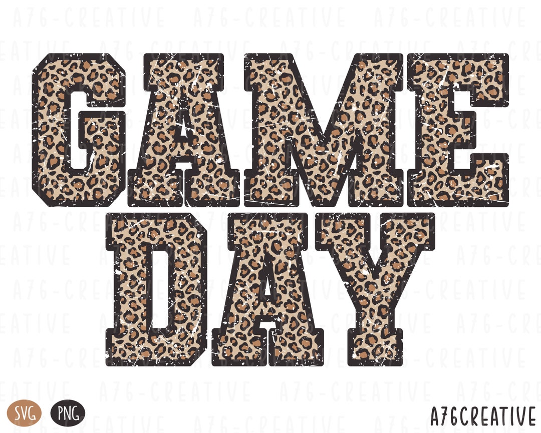 Retro Varsity Game Day Leopart Print Png, Game Day Svg, Sport Png ...