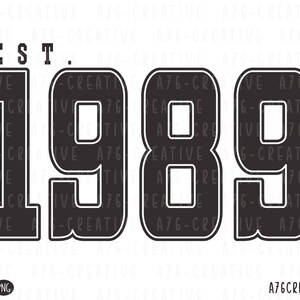 Retro Est 1989 Png Instant Download, 1989 Png, Est 1989 Svg, Vintage ...