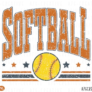 Retro Varsity Softball Png Svg Instant Download, Softball Svg, Vintage ...