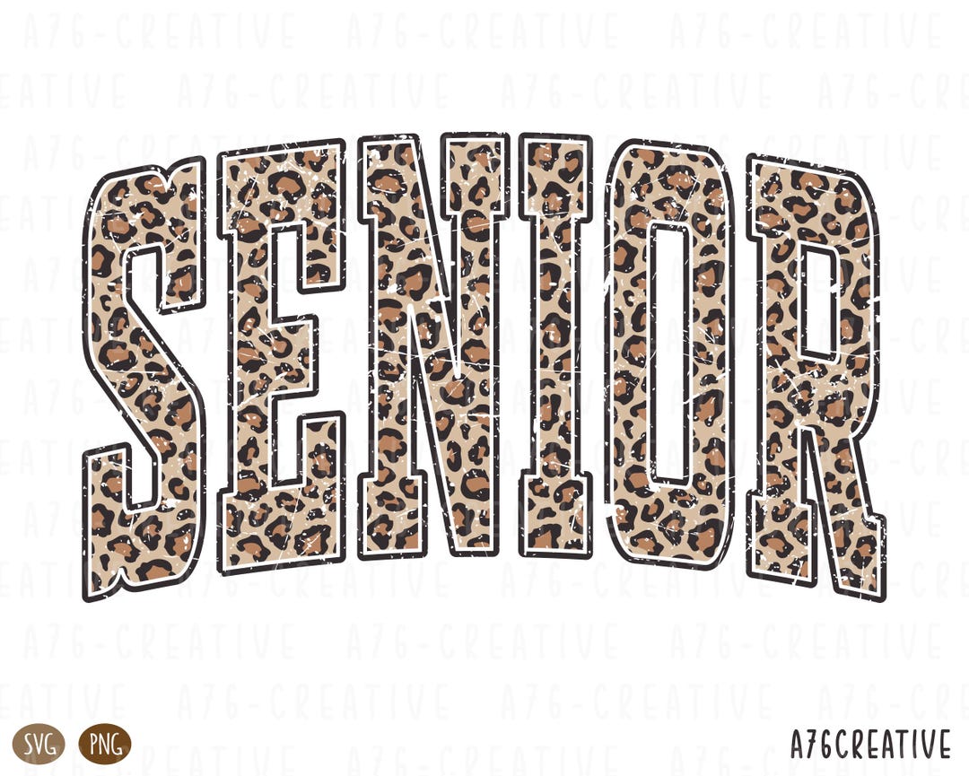Retro Leopard Senior Shirt Design: Distressed SVG PNG (digital Download ...