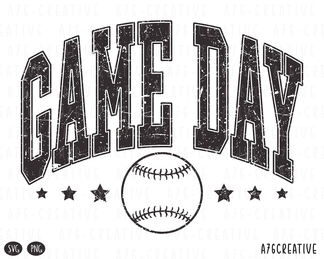 Retro Baseball Game Day Png Svg: Varsity Sublimation (digital Download ...