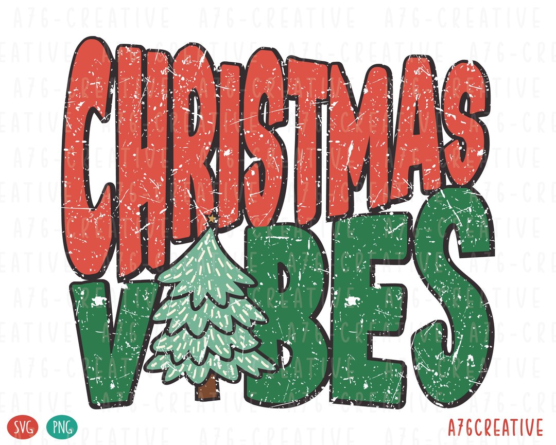 Retro Christmas Tree Vibes Png, Christmas Vibes Svg, Merry Christmas ...