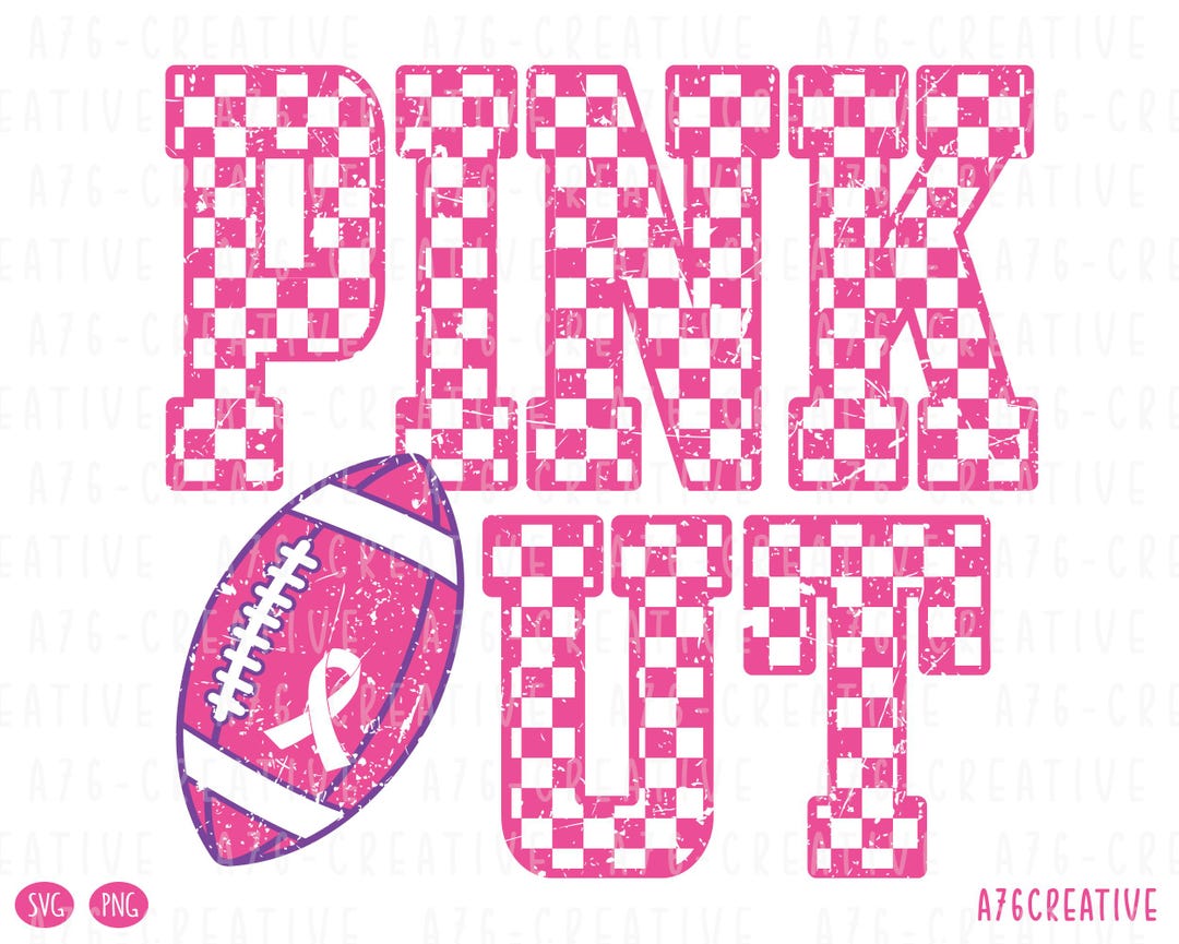 Pink Out Breast Cancer Awareness Png Svg, Pink Out Png, Pink Football ...