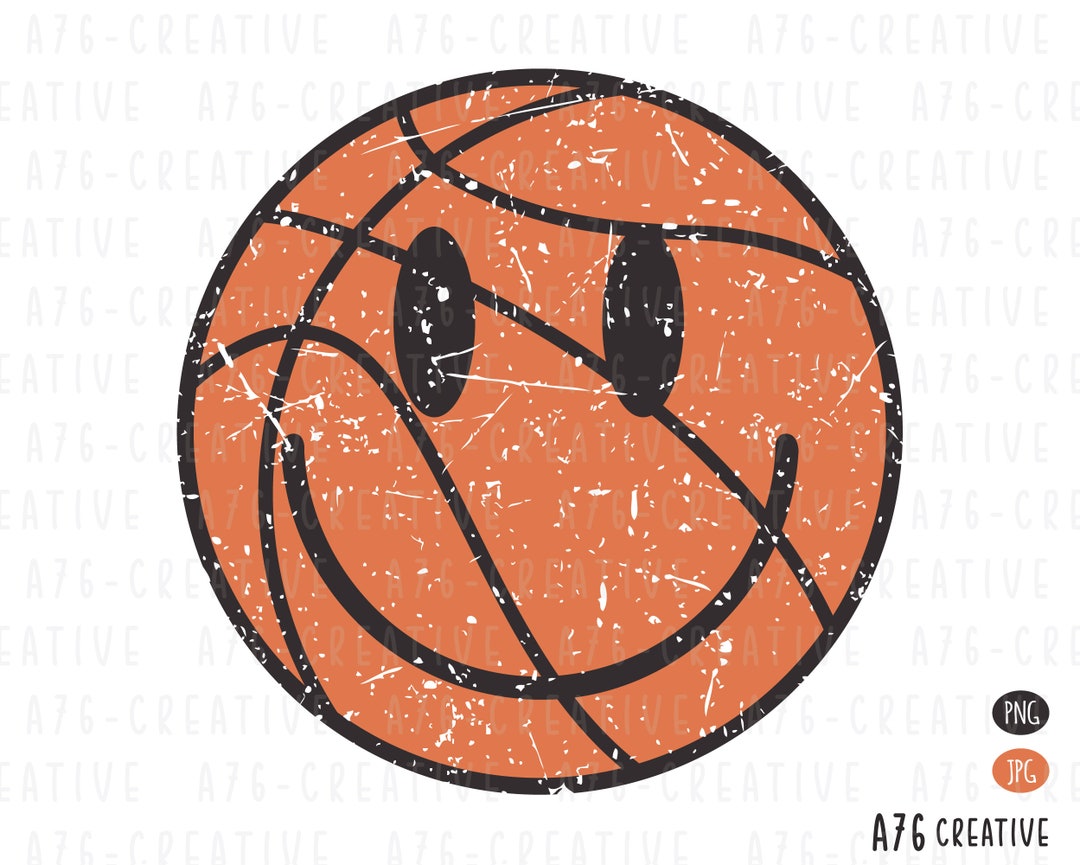 Retro Groovy Basketball Smiley Face PNG JPEG (digital Download) - Etsy