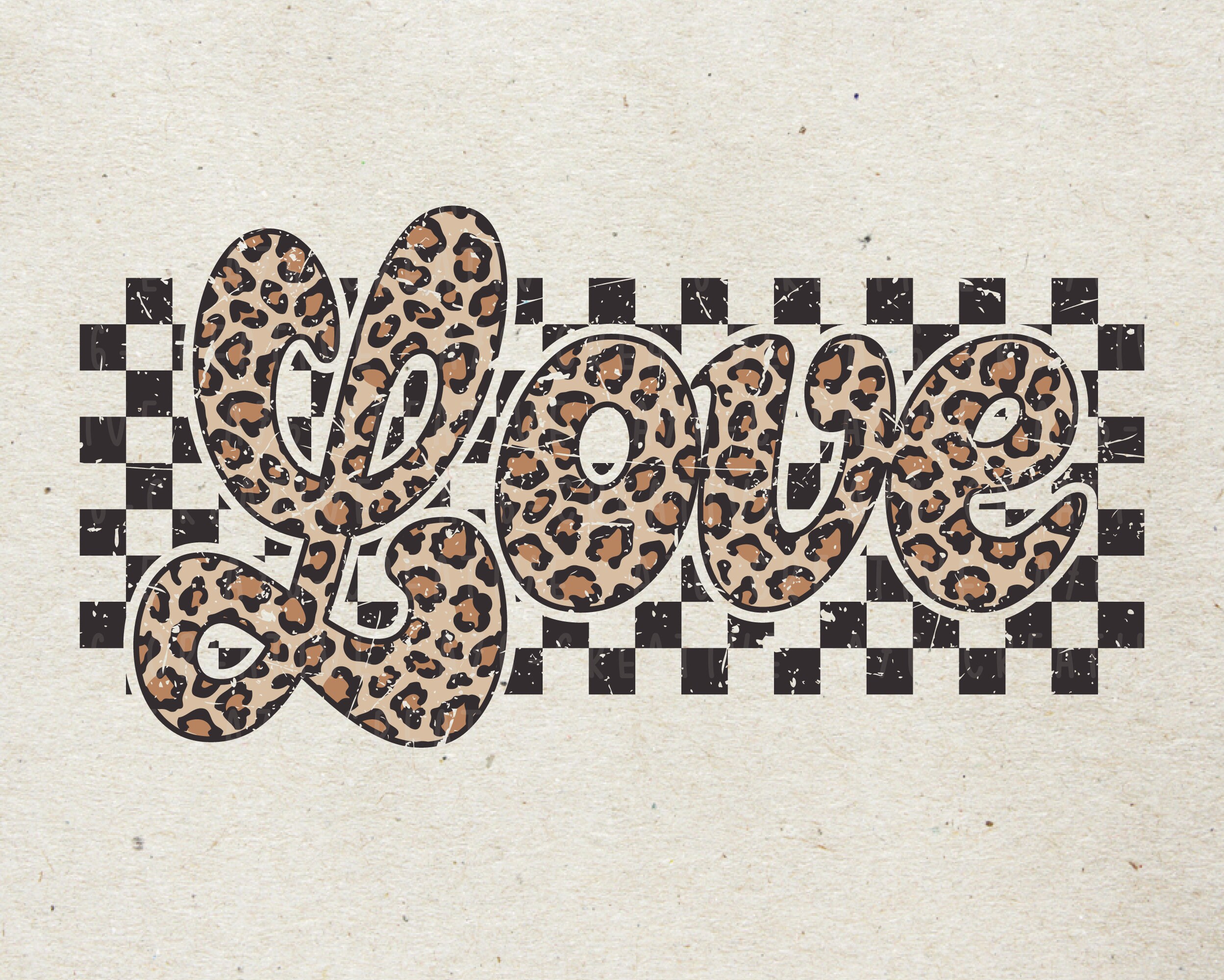 Checkered Leopard Love Png Svg, Valentines Day Png, Checkered Love ...