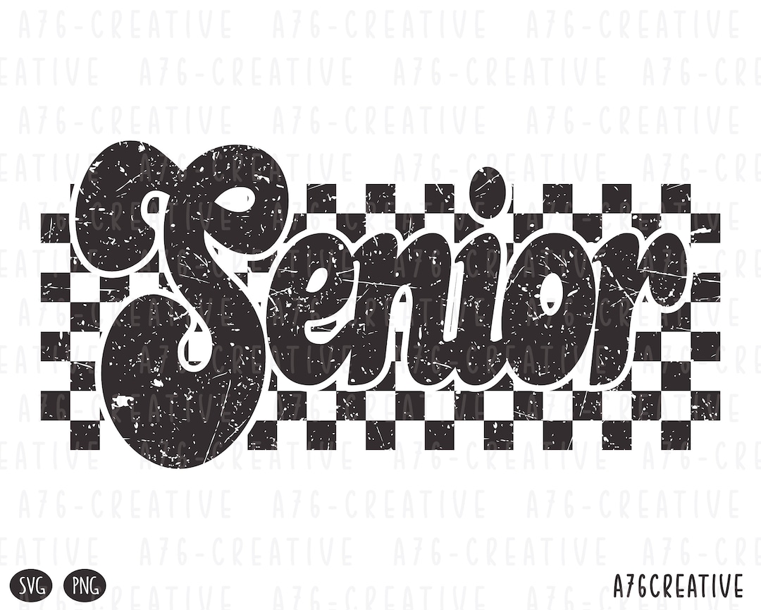 Retro Checkered Senior Design: SVG & PNG Files (digital Download) - Etsy