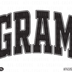 Retro Gram Png Svg, Gradma Png, Vintage Gram Varsity Sublimation Shirt ...