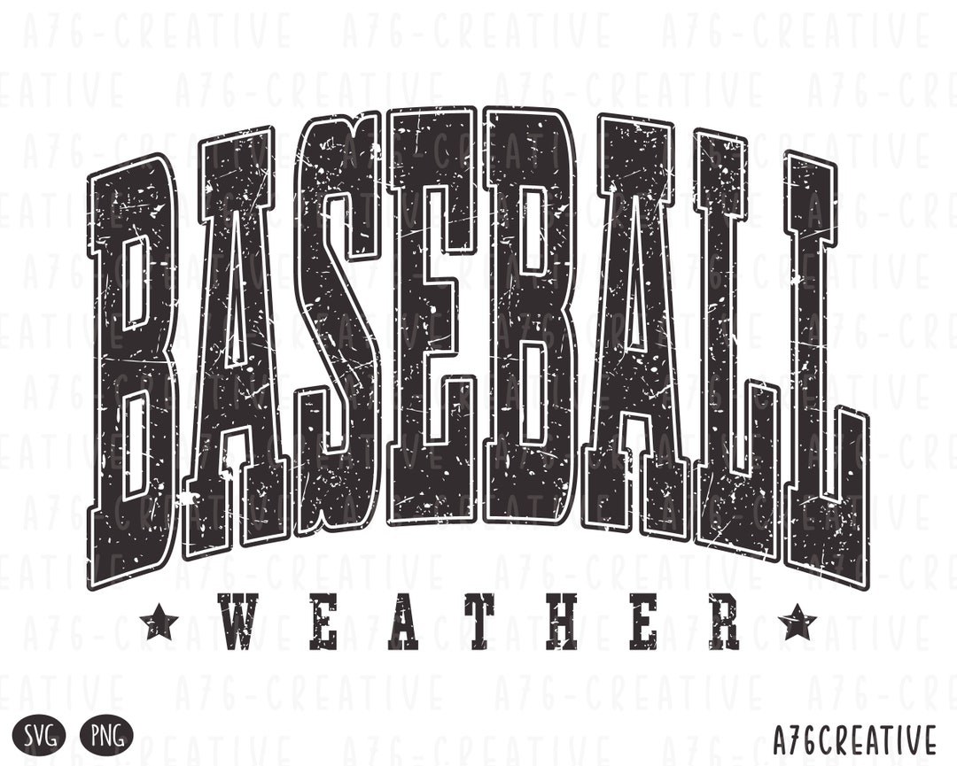 Retro Baseball Weather Png Instant Download, Baseball Weather Svg ...