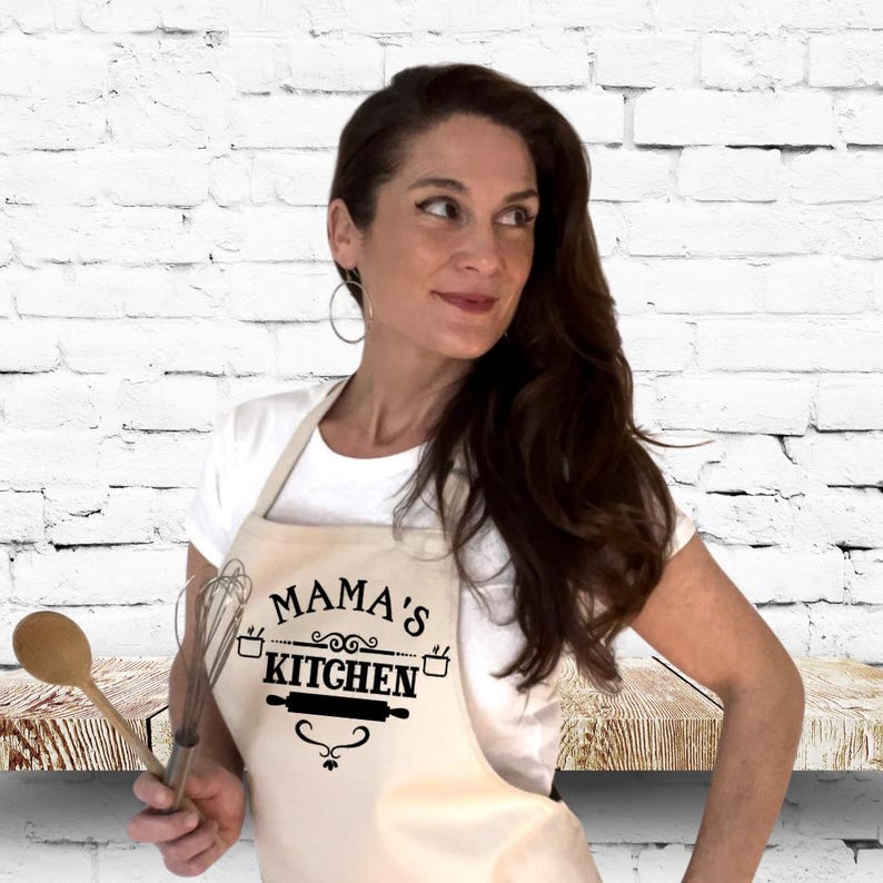 Personalized Mama's Kitchen Apron, 100% Cotton Hostess Gift, Mother's ...
